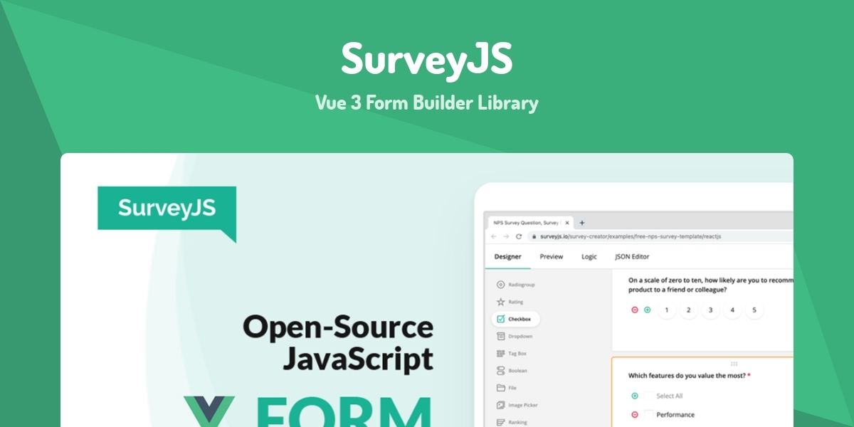 Surveyjs Vue 3 Form Builder Library Made With Vuejs